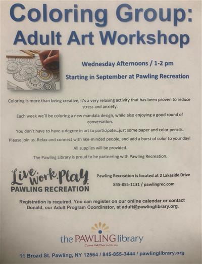 Pawling Recreation: Coloring Group: Adult Art Workshop